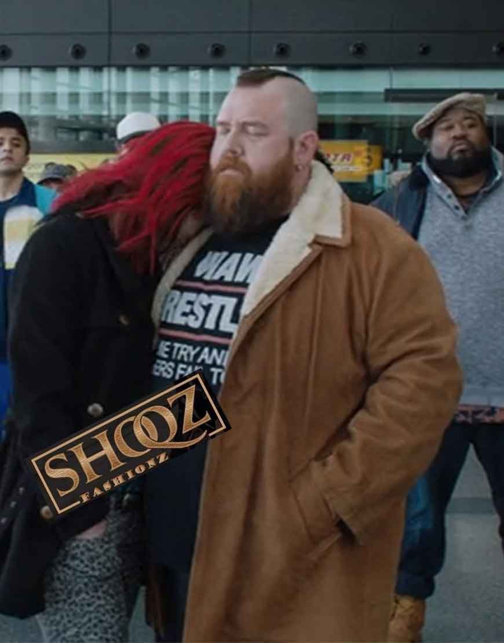 Nick Frost Fighting With My Family Coat | Brown Suede Coat