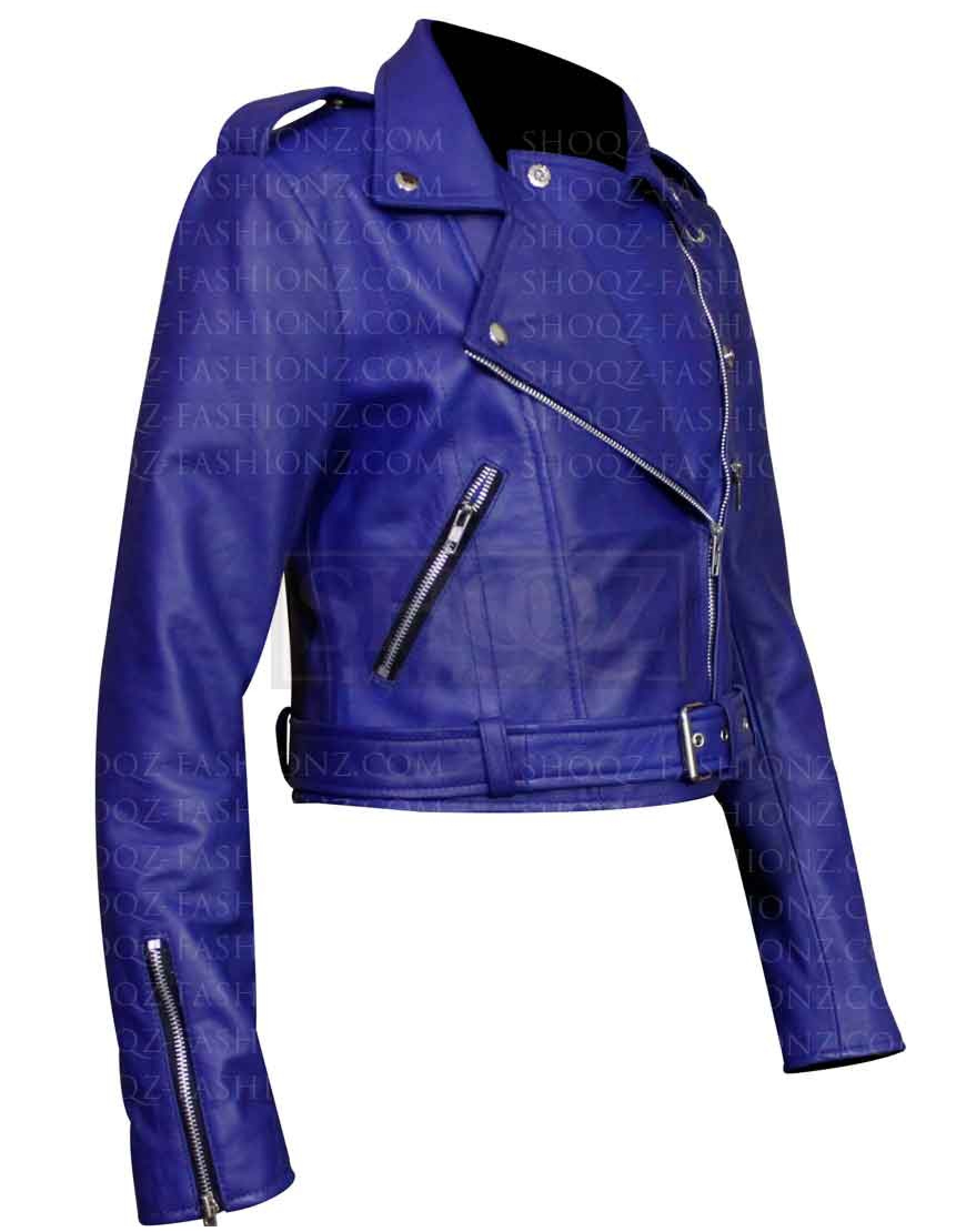 Womens Royal Blue Jacket |Women's Blue Biker Jacket