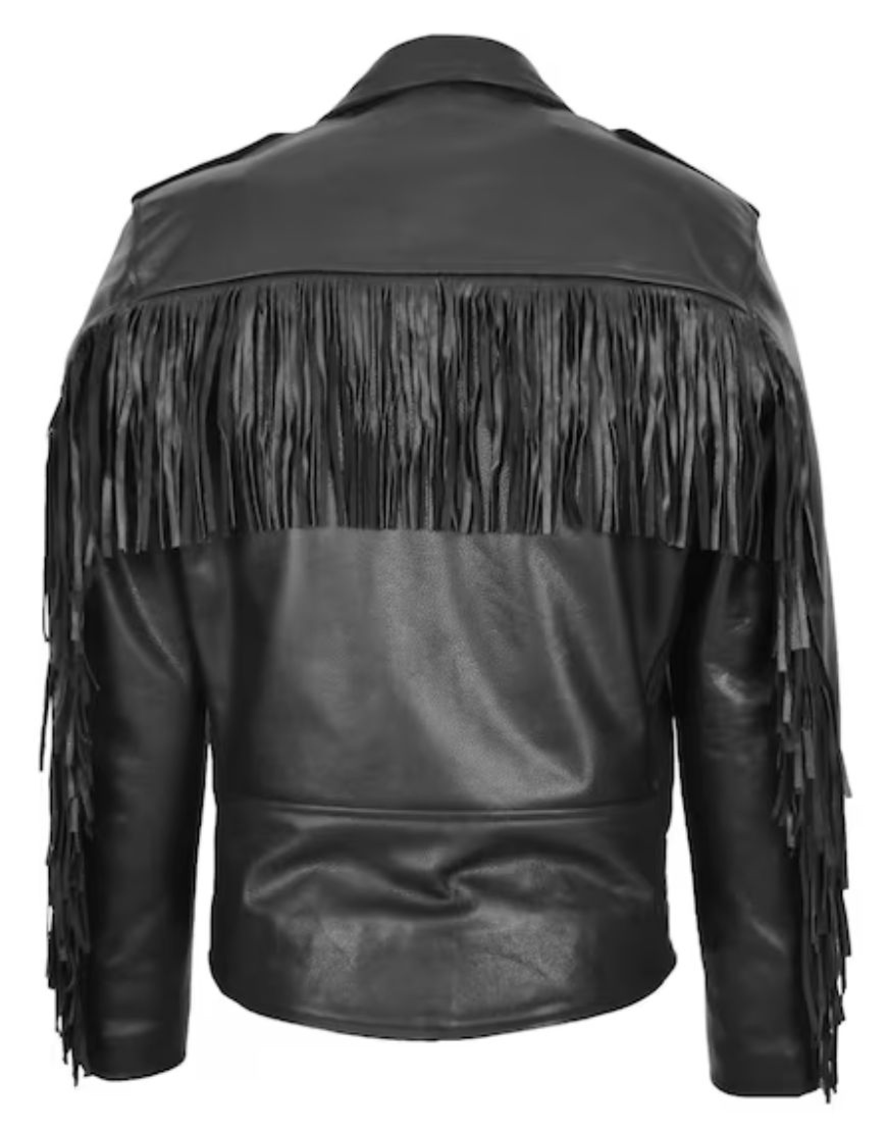 Buy Mens Leather Fringe Biker Jacket | Fringed Tassel Jacket